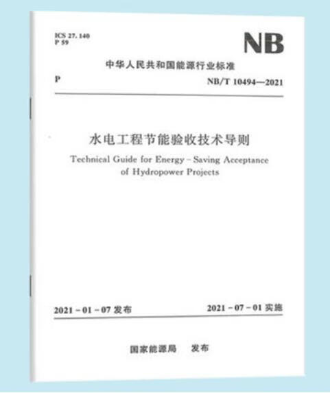 【水利出版社】NB/T 10494-2021水电工程节能验收技术导则