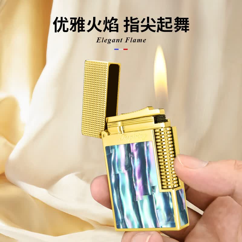 法国艾斯贝尔男士高档朗声侧送男友老公品 魔岩印象·皇室金【贝壳机身】