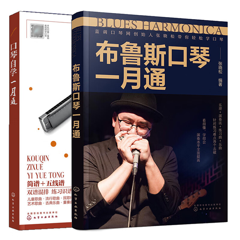 布鲁斯口琴月通+口琴自学月通 2本 化学工业出版社