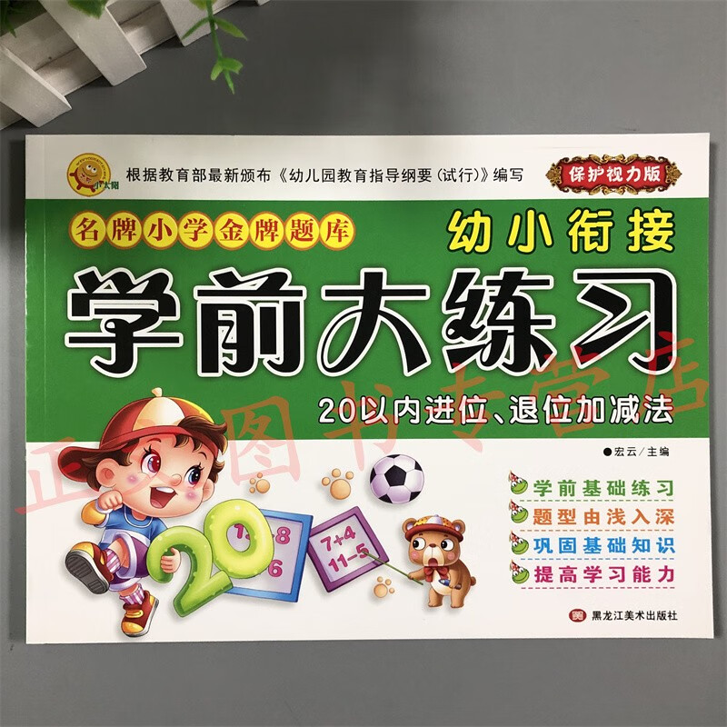 幼小衔接学前大练习数学拼音语言名牌小学金牌题库10/20以内进位退货/不进退位加减法幼儿园大班学前班轻松升小学练习册复习资料【科目可自选】 学前大练习【20以内进位退位加减法】