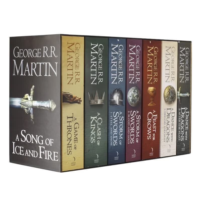 【轻微瑕疵】权力的游戏 冰与火之歌1-5附地图7册 英文原版 A Song of Ice and Fire