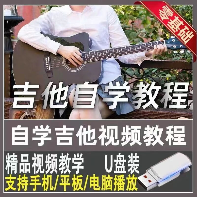 吉他u盘精品弹吉他视频初学入门零基础吉他视频 吉他视频教学全套（64GB）