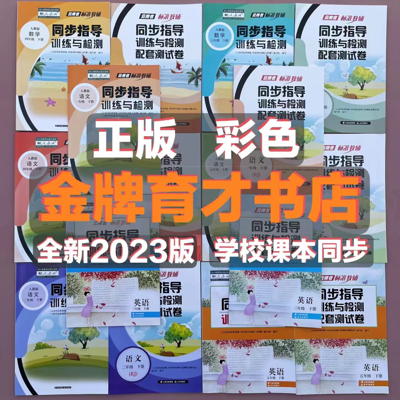 2023春版云南省标准教辅一二三年级下册语数英同步指导测试卷 新版二年级下册数学同步指导+测试卷 小学通用