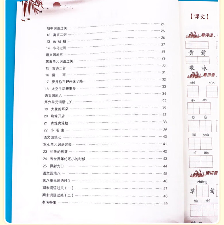 看拼音写词语学写字二年级下册 部编人教版 2年级下册/第二学期 小学语文生字词默写训练看拼音写词语二年级