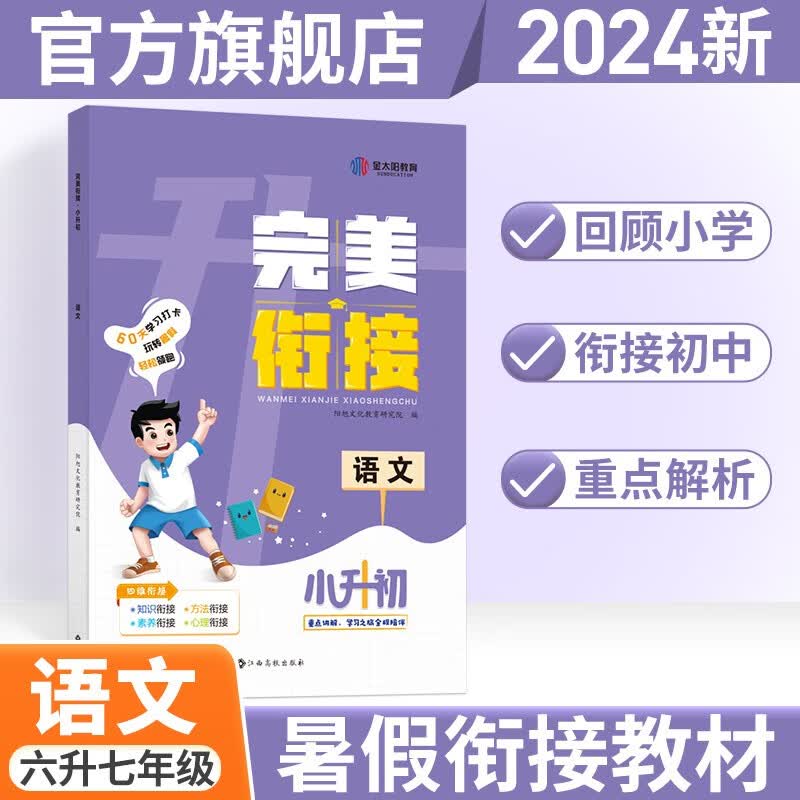 金太阳官方旗舰店 2024版小升初暑假完美衔接六升七 抢先一步提分上能 回顾小学衔接初中重点解析 语文