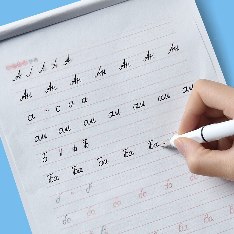 俄语字帖手写体俄文字母单词词汇临摹练习初学者初中生高中生高考大学生成人成年写字帖练字本 俄语字帖+1支钢笔6支墨囊