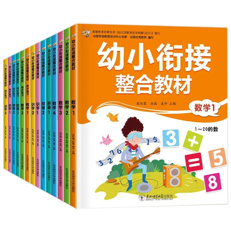 幼小衔接整合教材 数学拼音识字幼儿园大班升一年级学前训练每日一练彩图版 全14册