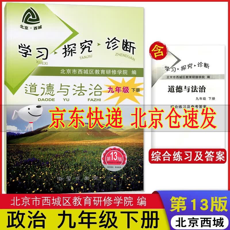 2023春版学习探究诊断 九年级道德与法治下册 第13版 人教版 北京西城 初三9年级政治下册 学探诊