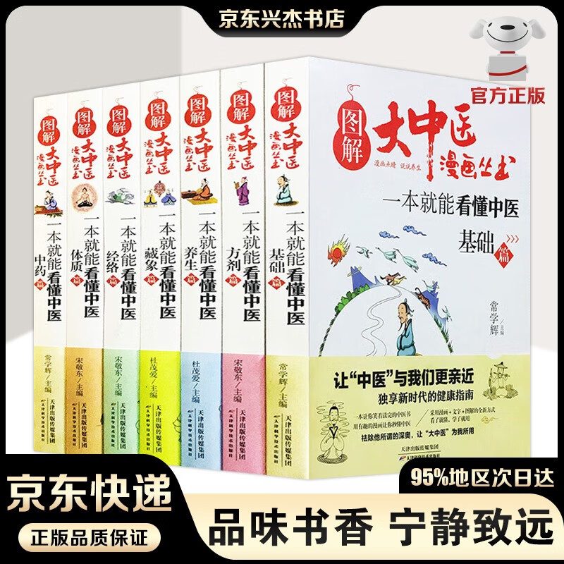 全7册 图解大中医漫画丛书 一本就能看懂中医基础篇+养生+方剂+经络+体质+藏象+中药 健康指南 图解大中医漫画全7本册