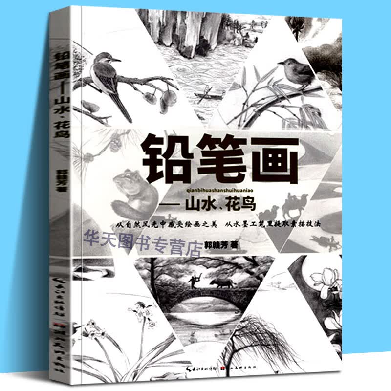 【现货】铅画山水花鸟 郭赣芳 山水篇花鸟篇国画技法 艺术绘画书绘画技法素描基础素描铅画入门教材 风景