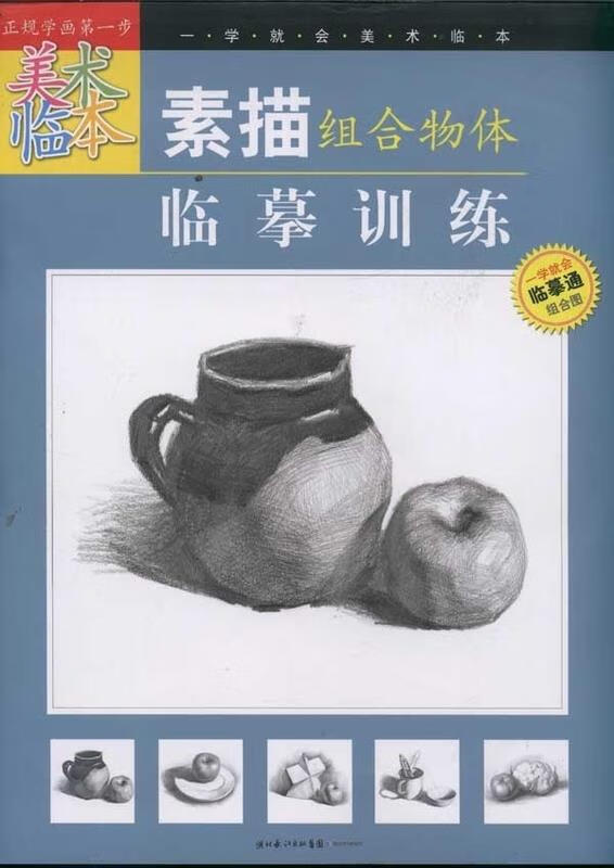 素描组合物体临摹训练 一学就会美术临本 余金硅