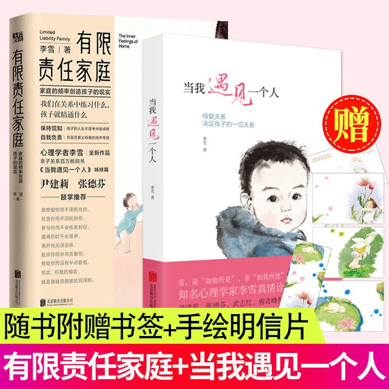 全2册 当我遇见一个人 李雪+有限责任家庭 李雪的书 心理学子家庭教育孩子书籍zbw 育孩子书籍