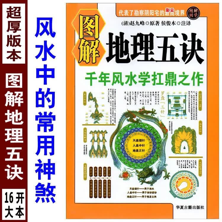 16开厚款图解地理五诀风水地理峦头龙穴砂水向五要素阴宅坟墓风水