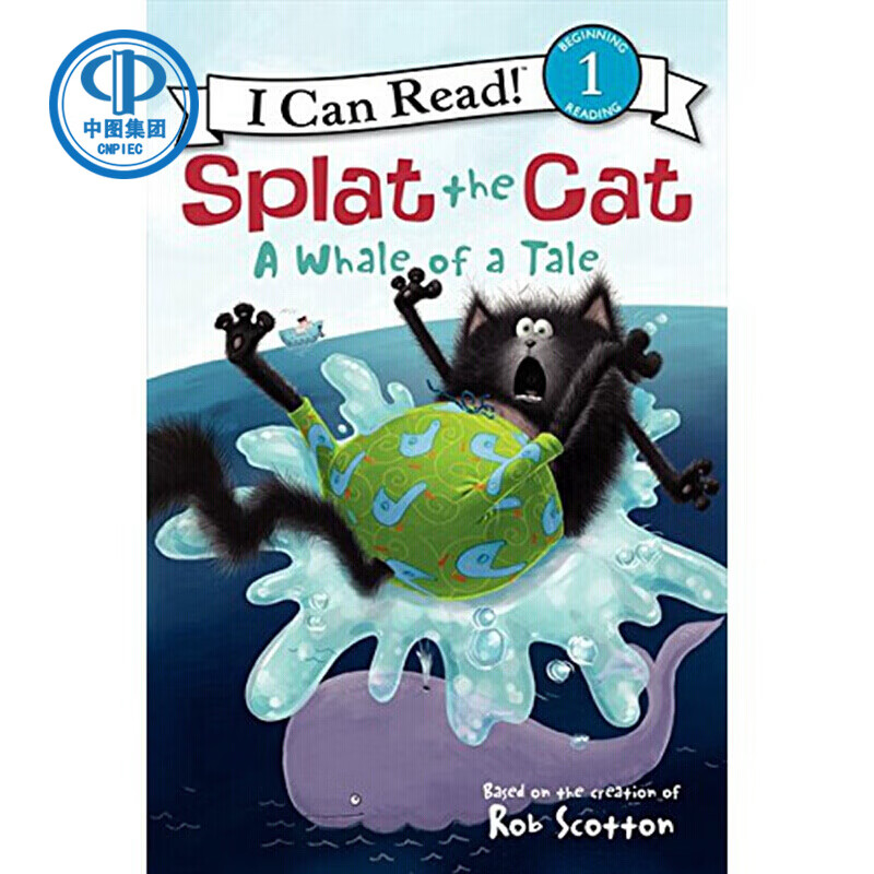 Splat the Cat: A Whale of a Tale 啪嗒猫系列：大鲸鱼的故事i can read系列幼儿英语故事书 儿童英文原版绘本