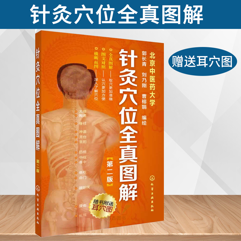 针灸穴位全真图解 第二版中医学穴位 取穴准确认人体经络穴位图解 初学穴位者参考书籍学习针灸学备书
