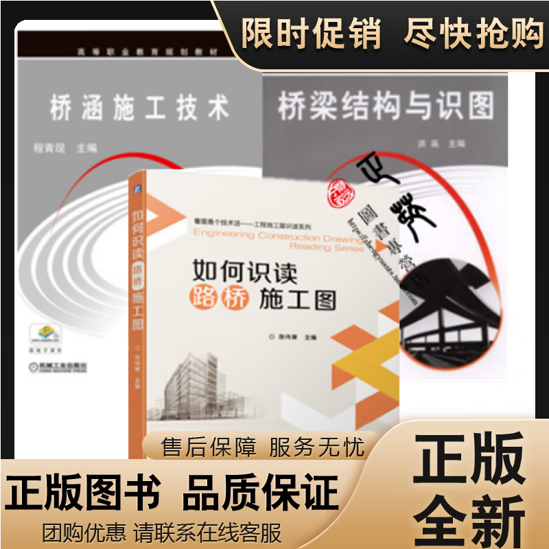 3册 如何识读路桥施工图+桥梁结构与识图+桥涵施工技术 快速 桥梁施工图