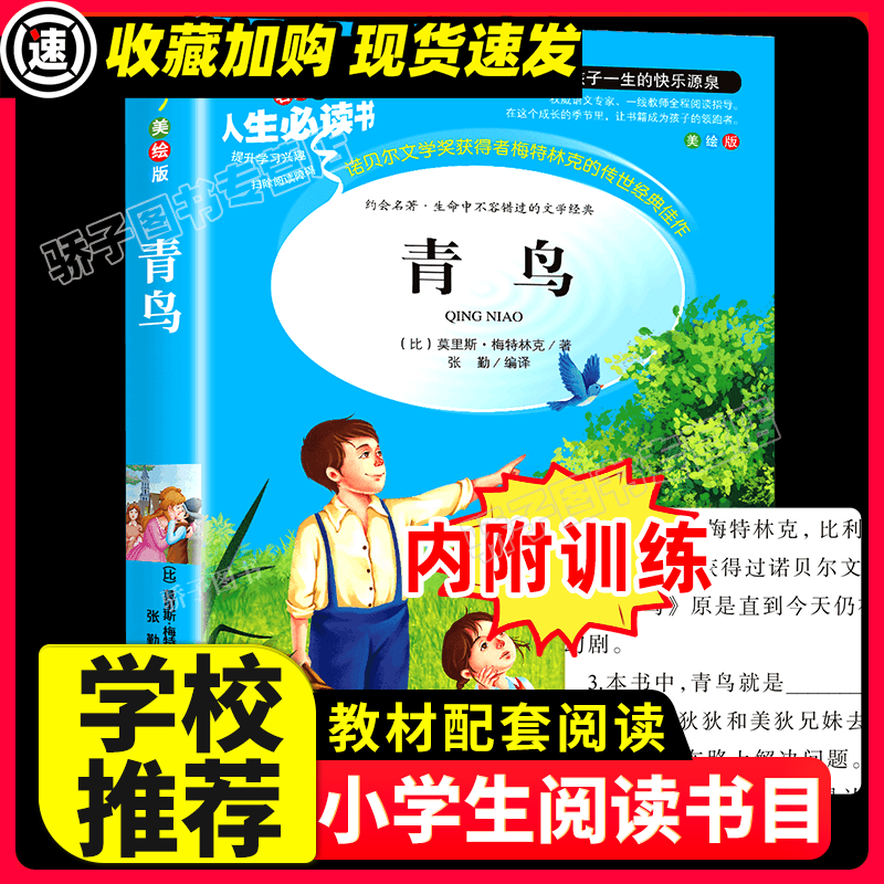 小海蒂原著必小学生34课外阅读书籍三年级四五六故事书青少年人民儿童文学教育读物山东美术注释全 【29元3件】青鸟