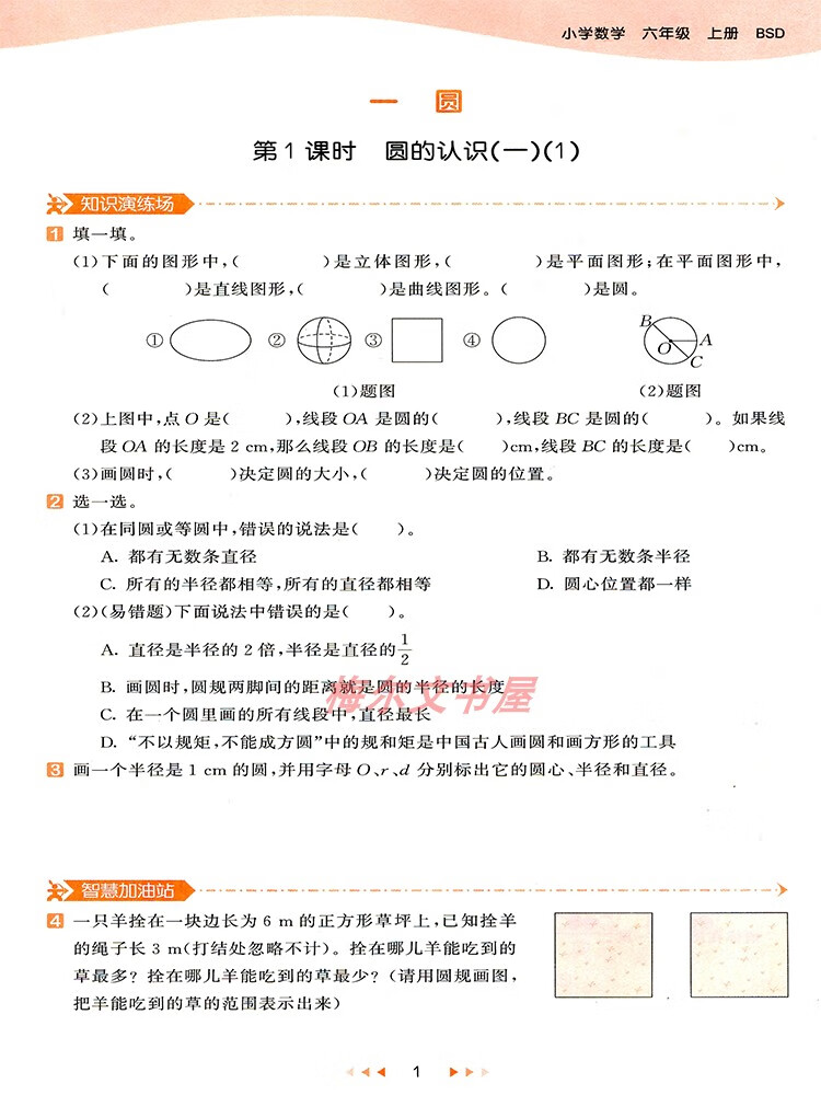 幸书2022秋小学数学53天天练6六年级上册数学北师版BSD小学五三同步练 六年级上 数学