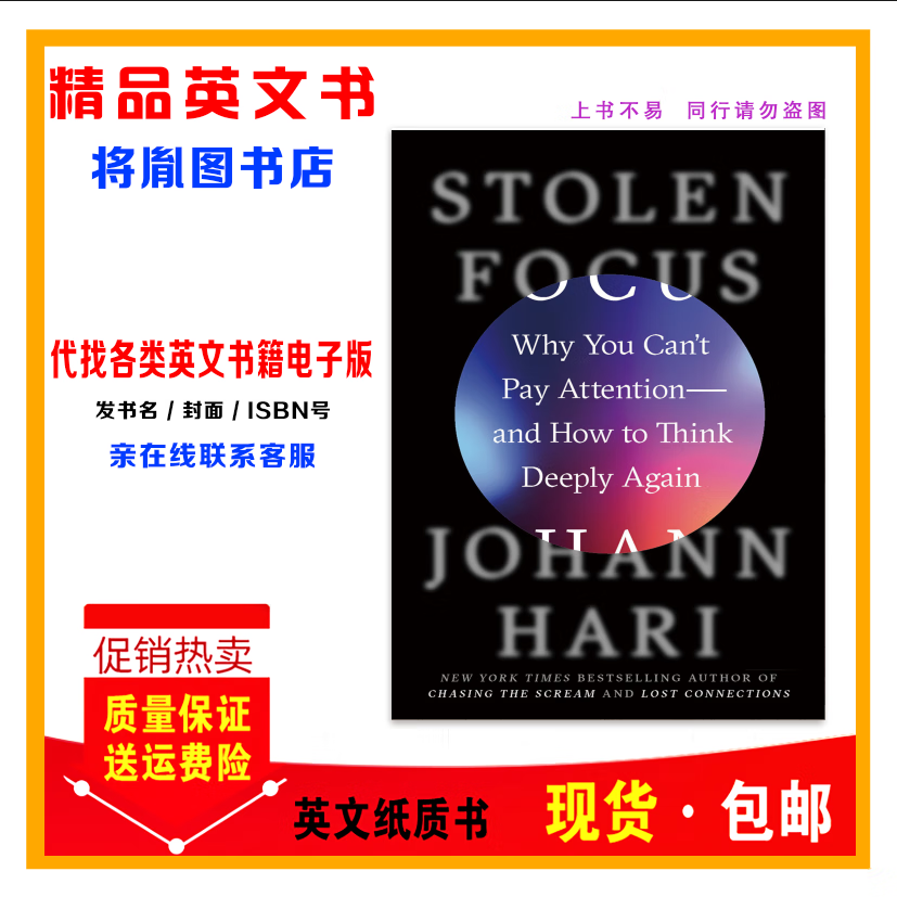 纸质书Stolen Focus _ Why You Can't Pa - Hari, Johann