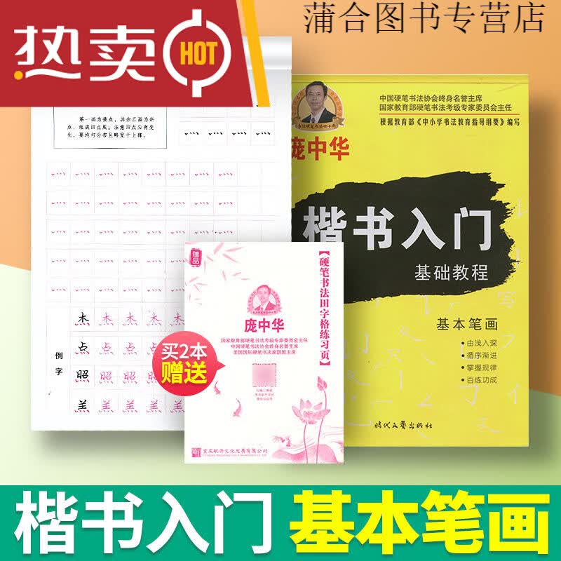 庞中华字帖行书钢笔字帖行楷硬笔字帖楷书硬笔书法正楷练字帖楷书入门基础教程偏旁部首间架结构基本笔画蒙纸临摹字帖硬笔书法练字 楷书入门基础教程-基本笔画