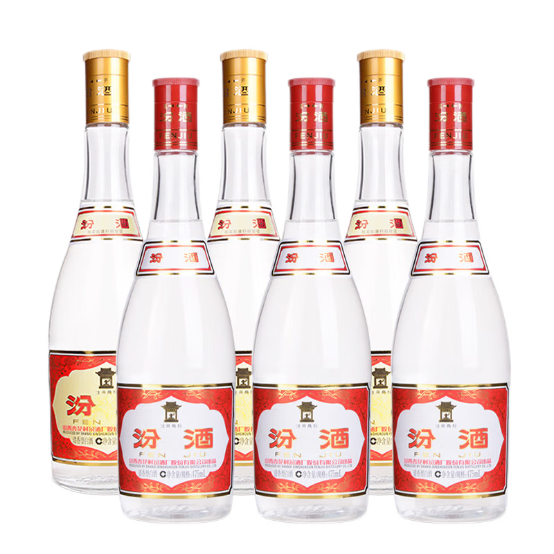 PLUS会员：汾酒 黄盖玻汾 53%vol 清香型白酒 475ml*3瓶+红盖玻汾 42%vol 清香型白酒 475ml*3瓶，443.02元（需领券，合221.51元/件）—— 慢慢买比价网