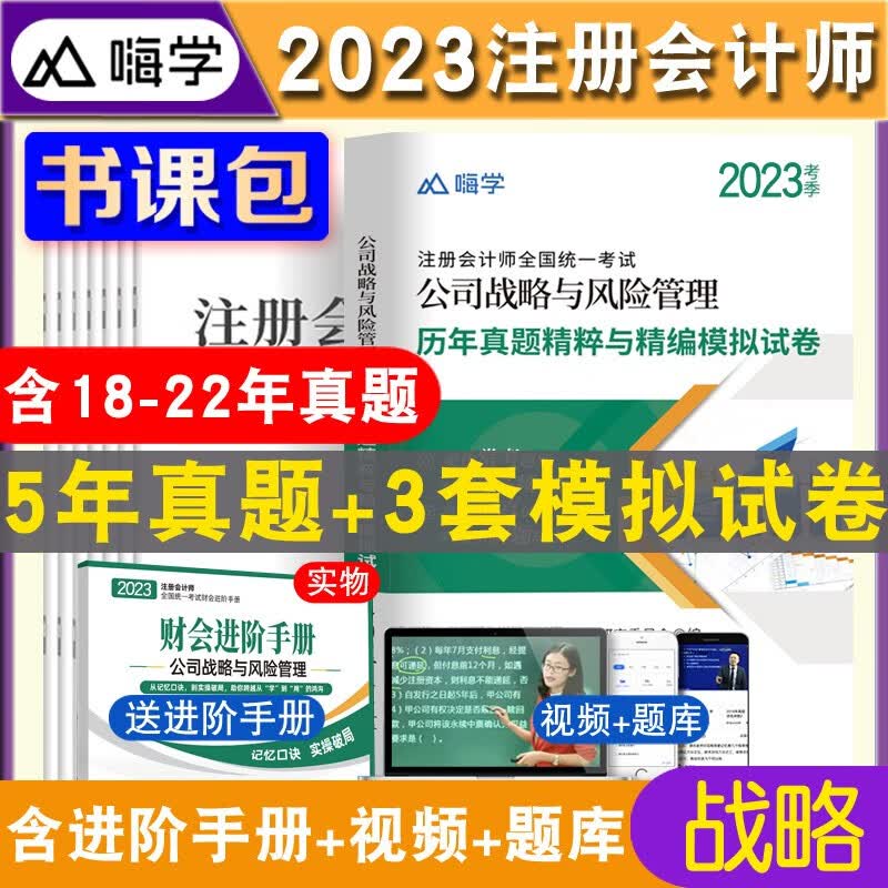 2023注册会计师历年真题试卷 注会 注册会计师2023教材配套历年真题试卷 cpa注会真题试卷 注册会计师历年真题 注会 战略真题试卷 赠习题班视频