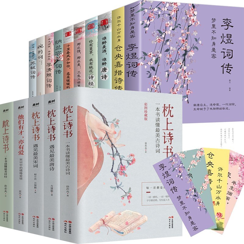 全15册枕上诗书李清照+苏轼+李煜+婉约词传一本书读懂最美古诗词+诗经+遇见美宋词+遇见美唐诗