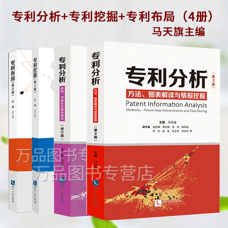 全4册】马天琪专利系列 专利挖掘第2版+专利布局第2版+专利分析方法图表解读与情报挖掘第2版+专利分析检索可视化与报告撰写 马天旗主编 知识产权出版社