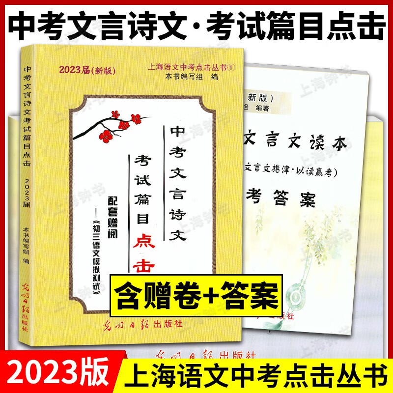 现货2023版 中考文言诗文考试篇目点击 初三语文模拟测试卷答案 九年级初中文言文点击专项训练赠一模卷复习资料中考语文篇目点击 套装3本 篇目点击+测试卷+答案