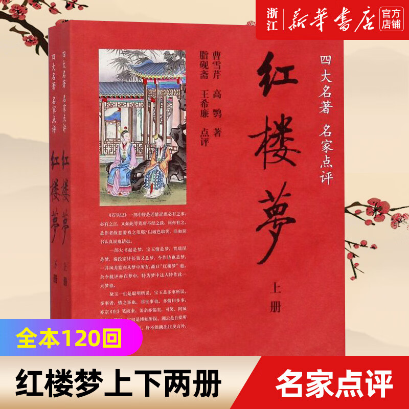 红楼梦上下两册 四大名著名家点评 曹雪芹//高鹗 脂砚斋/王希廉点评 全本120回 中国