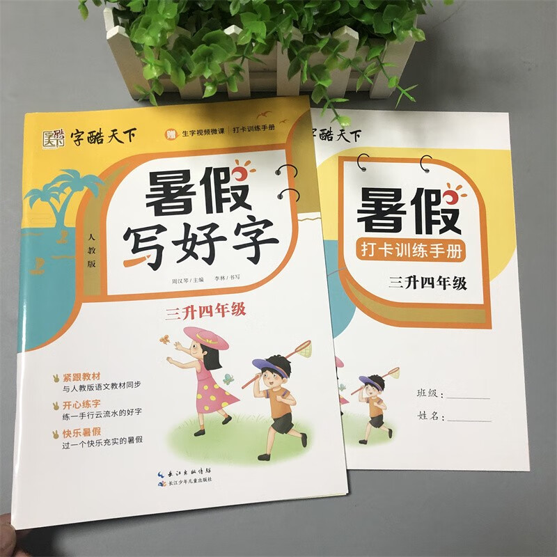 2023夏字酷天下暑假写好字人教版1-6年级下册语文衔接同步练字帖一升二升三升四升五升六年级写字打卡 扫码赠生字视频微课 暑假写好字【三升四年级】