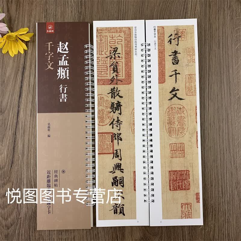 赵孟頫行书千字文 弘蕴轩编 经典碑帖近距离临摹字卡 赵体行书字帖