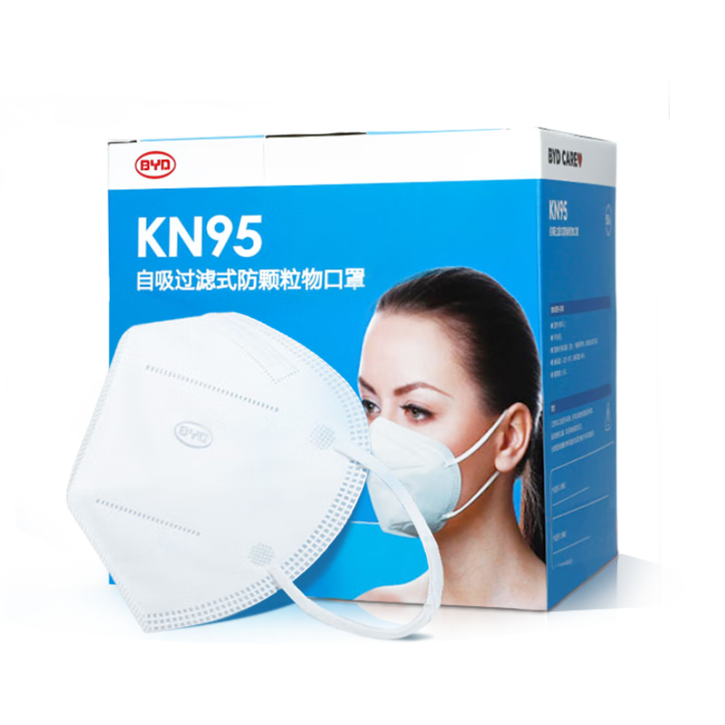 亲子会员：比亚迪(BYD) 成人KN95口罩 自吸过滤式 50只（每2只独立包装）_历史价格查询-慢慢买比价网