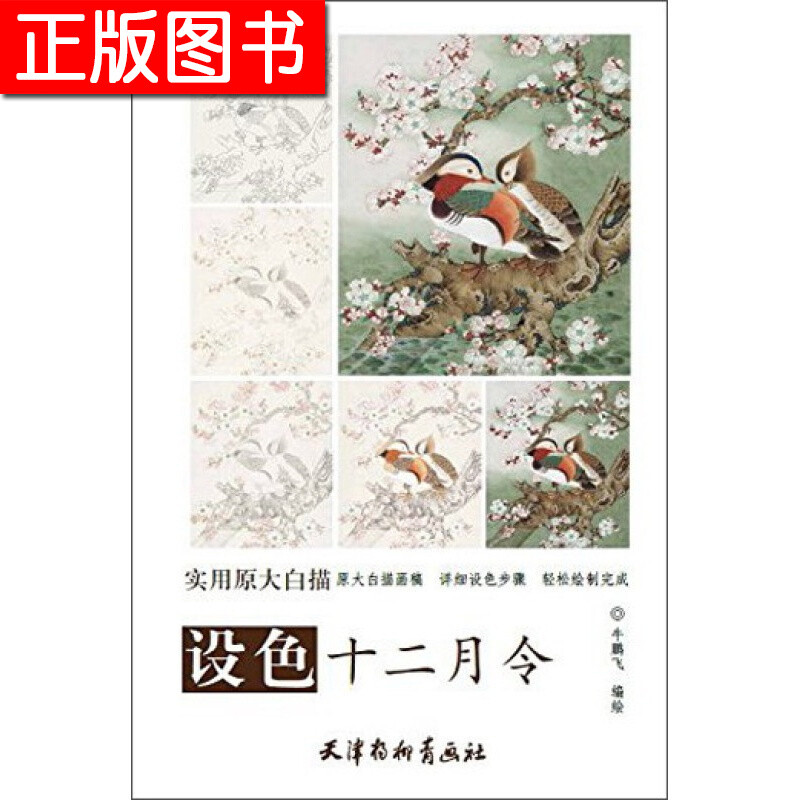 设色十二月令\/实用原大白描 牛鹏飞 绘 天津杨柳青画社