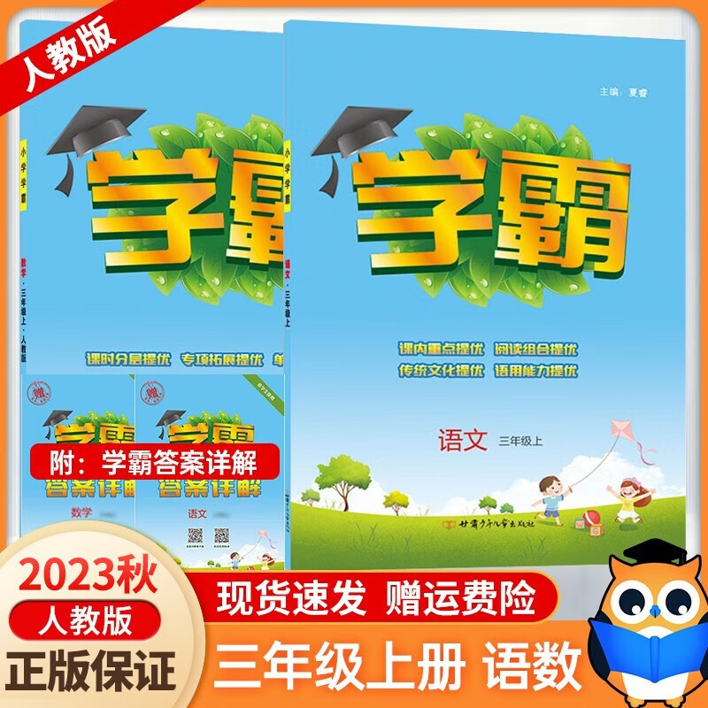 2023新版 小学学霸三年级上册下册语文数学英语人教版部编版北师版 小学生同步课本练习册专项训练 三年级上册 三上 语数人教版