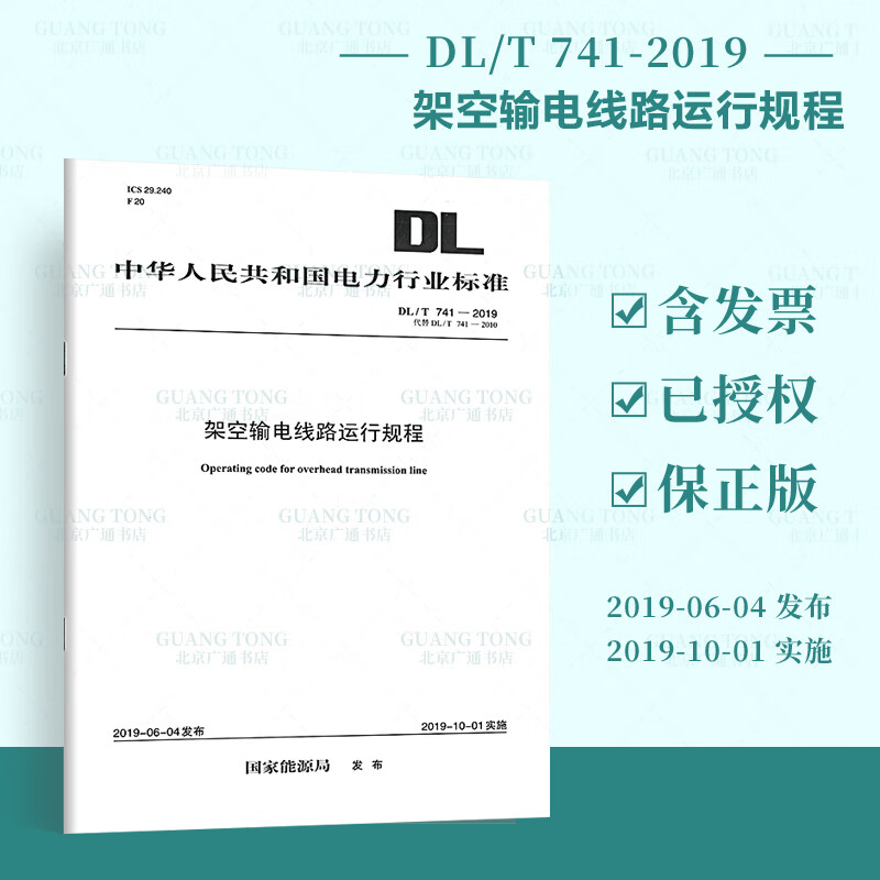 DL/T 741-2019 架空输电线路运行规程（代替DL/T 741-2010）