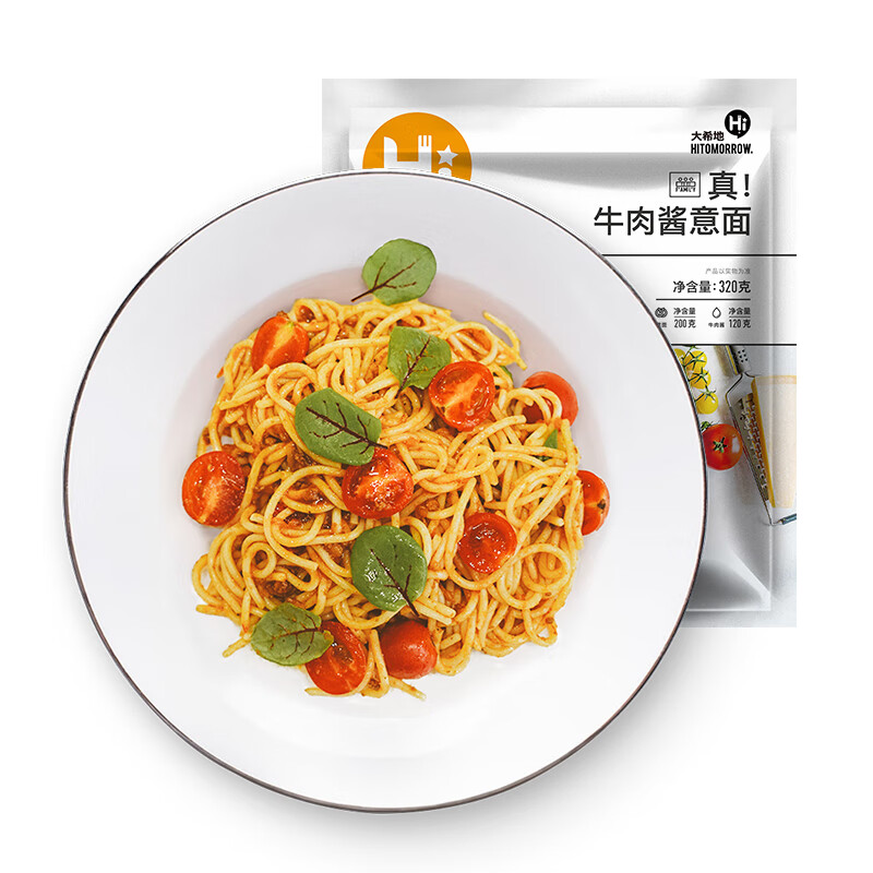 PLUS会员：大希地意大利面套餐 意面面条直身面方便速食西餐代餐 真牛肉酱意面320g*6_大希地历史价格查询-慢慢买比价网