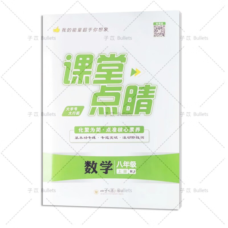 初中课堂点睛八年级数学上册人教版RJ 2022秋初二8年级上册数学同步练习册2023新版 023新版