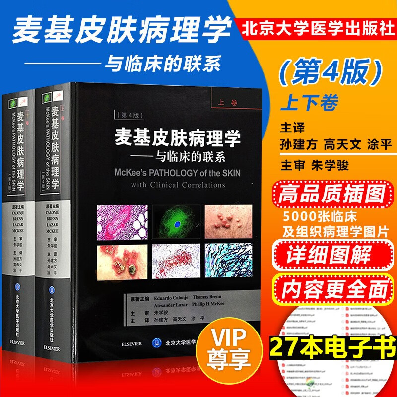 麦基皮肤病理学 与临床的联系 第四4版 朱学骏 孙建方 皮肤科医学书皮肤病书籍大全 北京大学医学出版