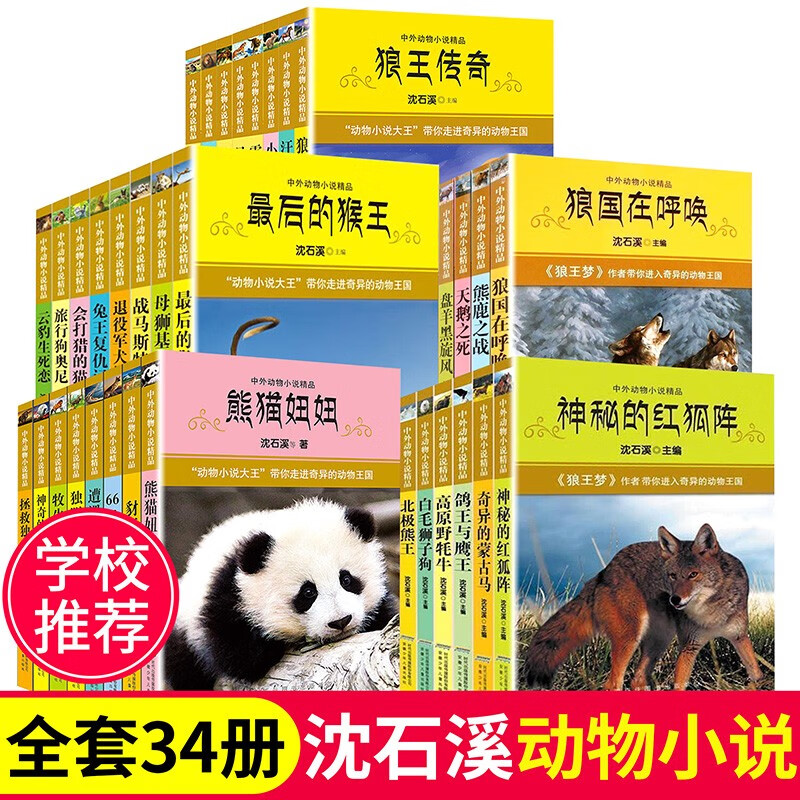 沈石溪动物小说全套34册 中外动物小说沈石溪的书7-14岁小学生课外书 后的猴王