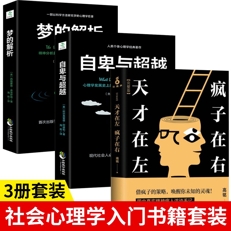 包邮 天才在左疯子在右完整版高铭新增10个被封杀篇章犯罪读心术社会重口味心理学与生活入门基础书籍墨菲定律天才在疯子左右 天才在左疯子在右+自卑与超越+梦的解析