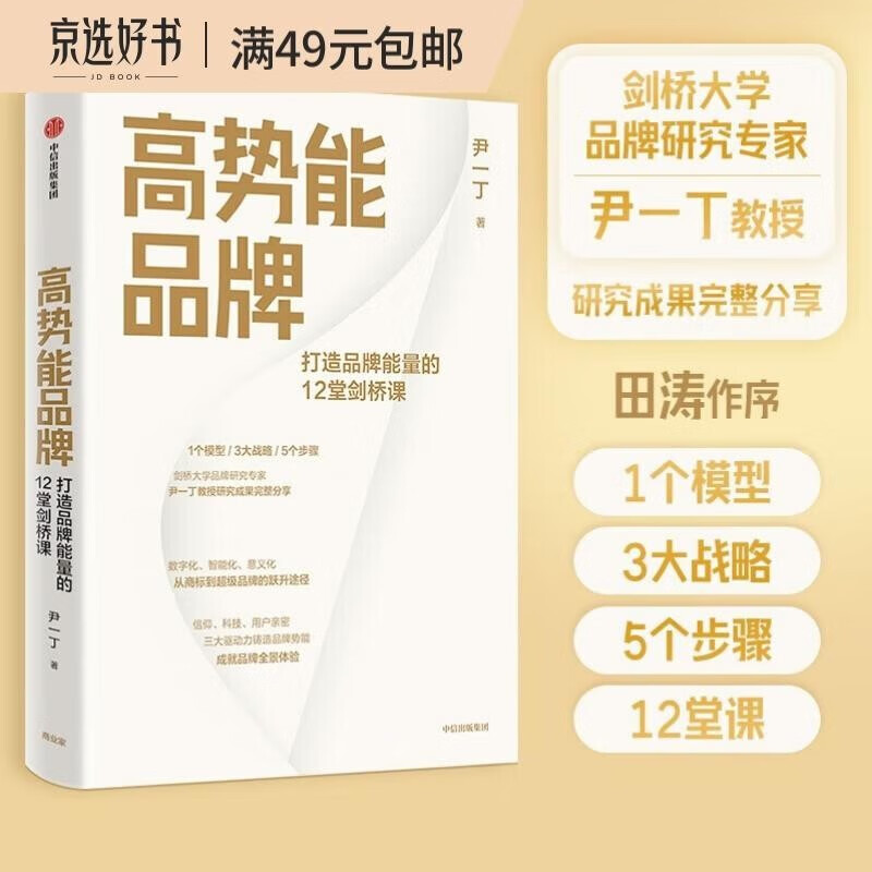 包邮 高势能品牌 尹一丁 打造品牌能量的12堂剑桥课 数智时代长红品牌建设方法论 田涛作序 数字化智能化品牌跃迁