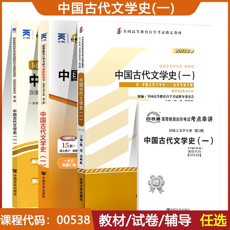 自考教材 00538中国古代文学史一 自学考试教材 试卷 辅导书0538陈洪 北京大学出版社