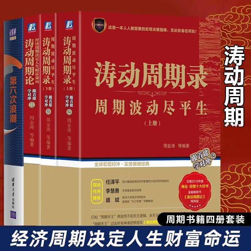 套装全4册 周金涛 涛动周期论+ 涛动周期录+第六次浪潮 周金涛 康波周期理论 经济周期决定人生财富命运