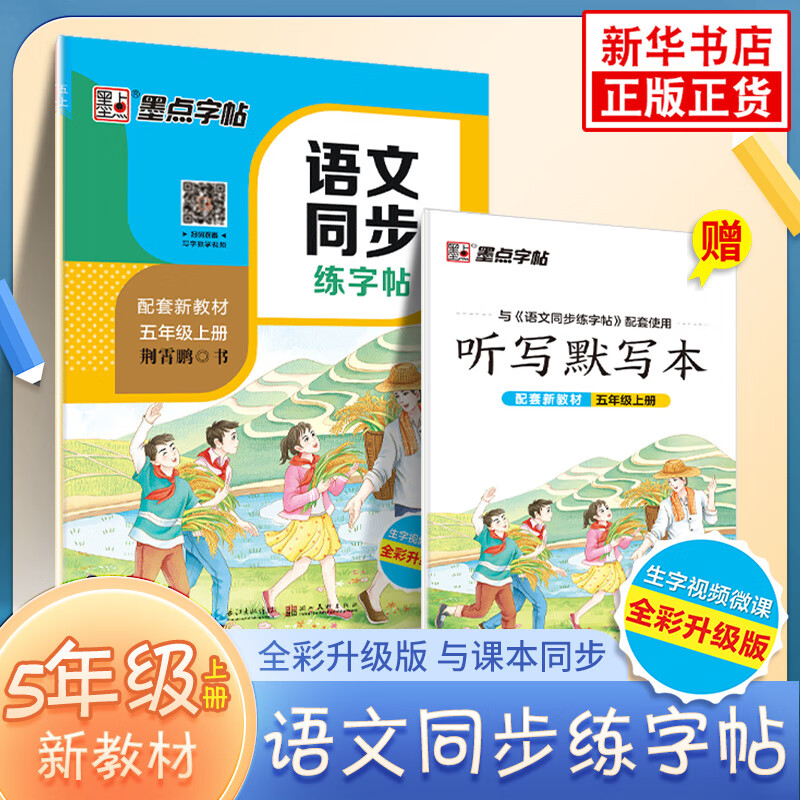 2023秋 语文同步练字帖 配人教版教材五年级上册5年级上册 全彩升级版 小学生配套人教部编版教材正楷描红临摹