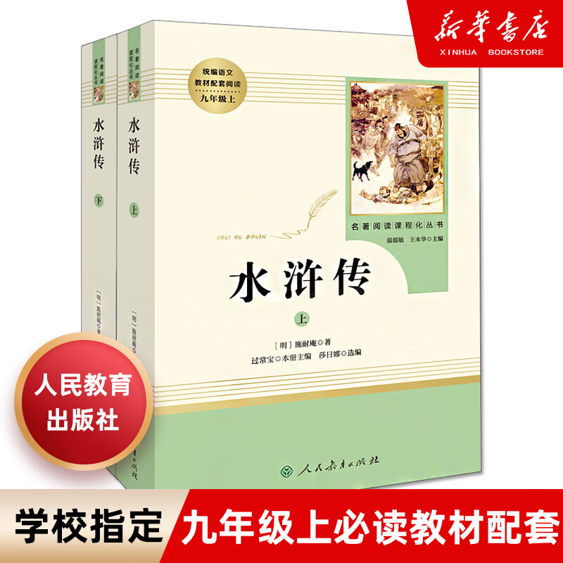 艾青诗选人民教育出版社初中生九年级上课外书人教版9年级经典文学名著阅读当代诗歌傅雷家书海底两万里 【人教版/九年级上】水浒传上下2册
