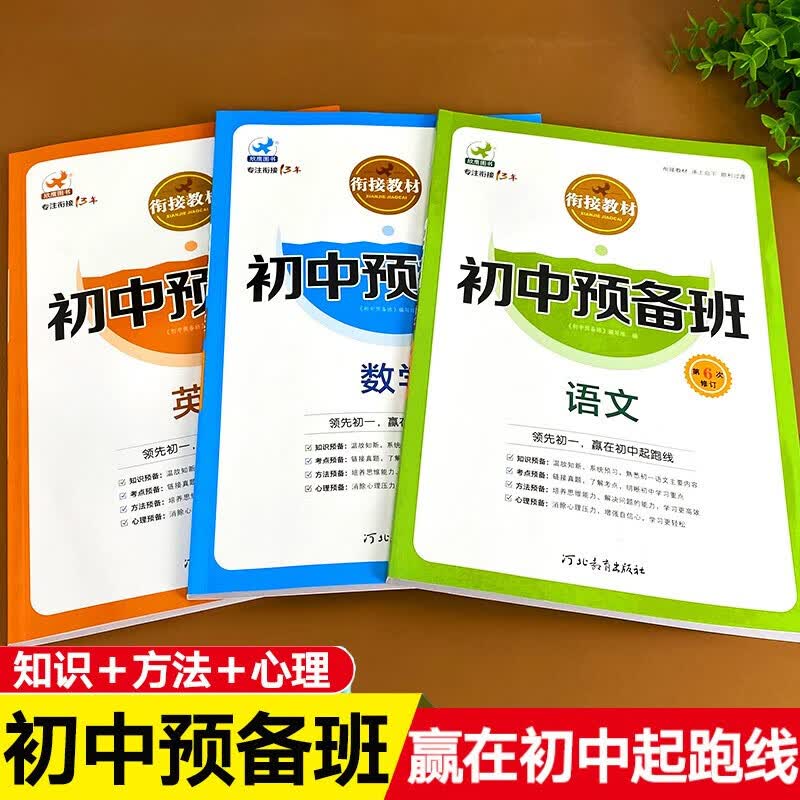 小升初暑假衔接教材初中预备班语文数学英语全套3册人教版小学升初中必刷题6升7六年级下册升七年级上册暑假作业练习册初一预习书 初中预备班【语文+数学+英语】全3册
