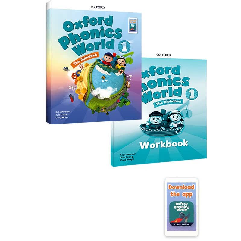 进口原版新版牛津自然拼读世界 Oxford Phonics World1 2 3 4 5级别OPW英语自学辅导幼少儿启蒙教材 高配版 1级别(学生书 练习册 APP)
