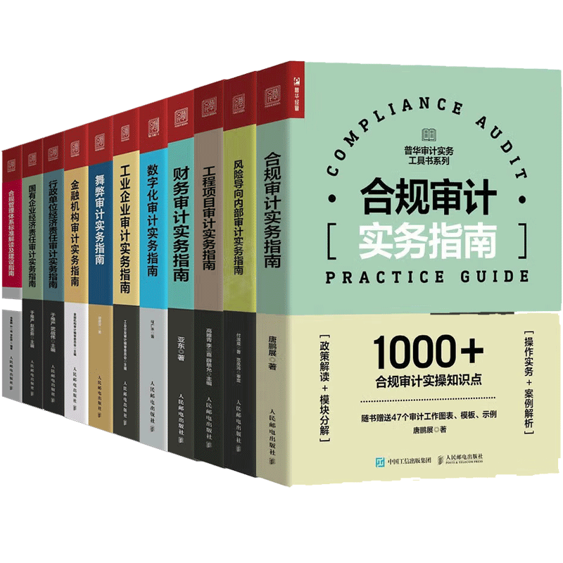 普华审计实务工具书系列 工程项目+合规审计实务指南+风险导向内审计+国有企业经济责任、行政单位经济责任、舞弊、数字化、金融机构 工业企业 财务审计实务指南 全套11本
