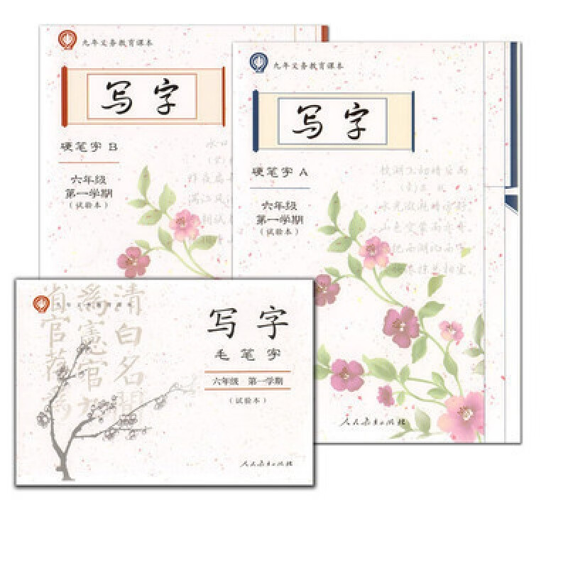 上海语文写字硬笔AB册+毛笔字六年级学期6年级上册初中预备班